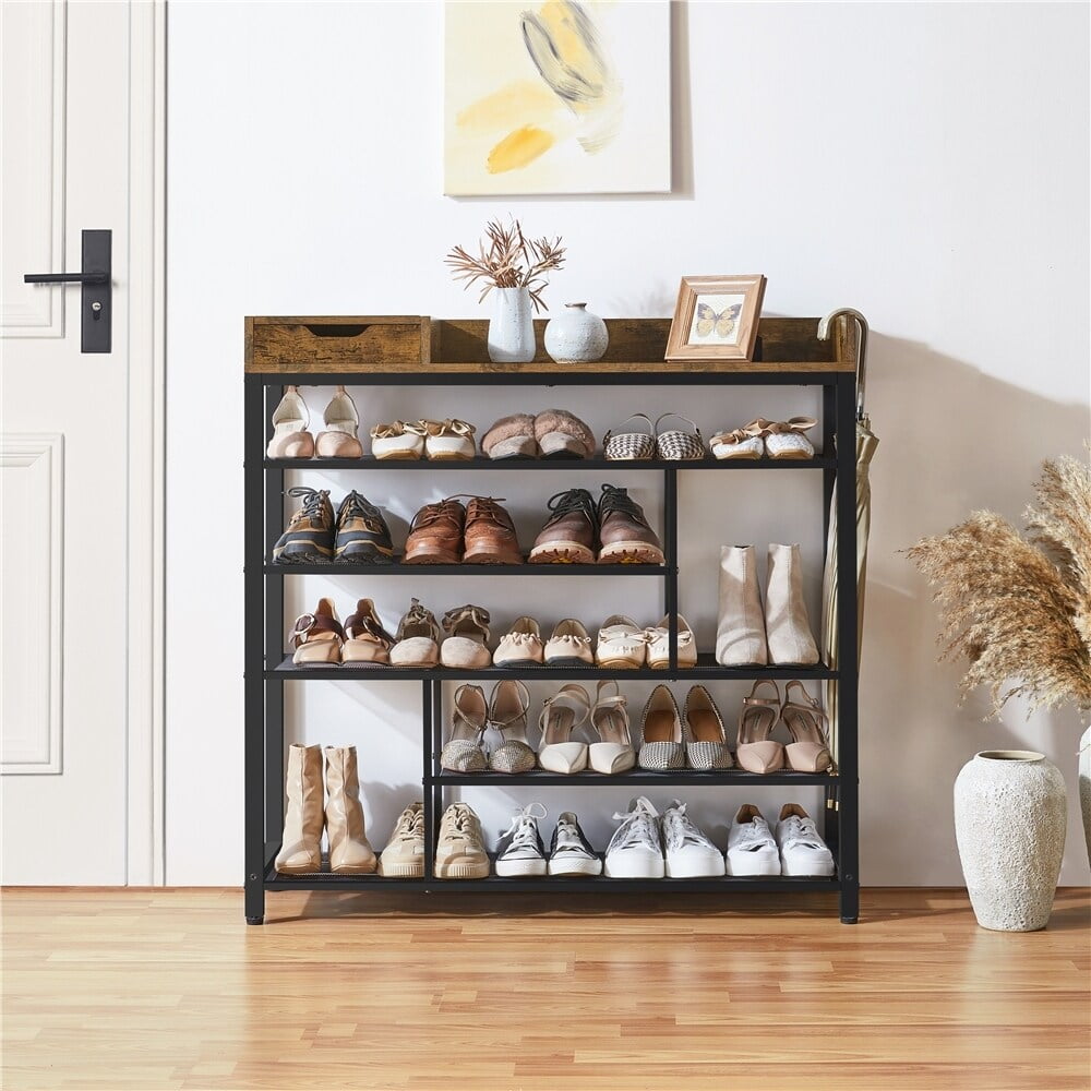 Yaheetech 6-Tier Shoes Rack Shelf Organizer Shoe Rack with Storage Box ...