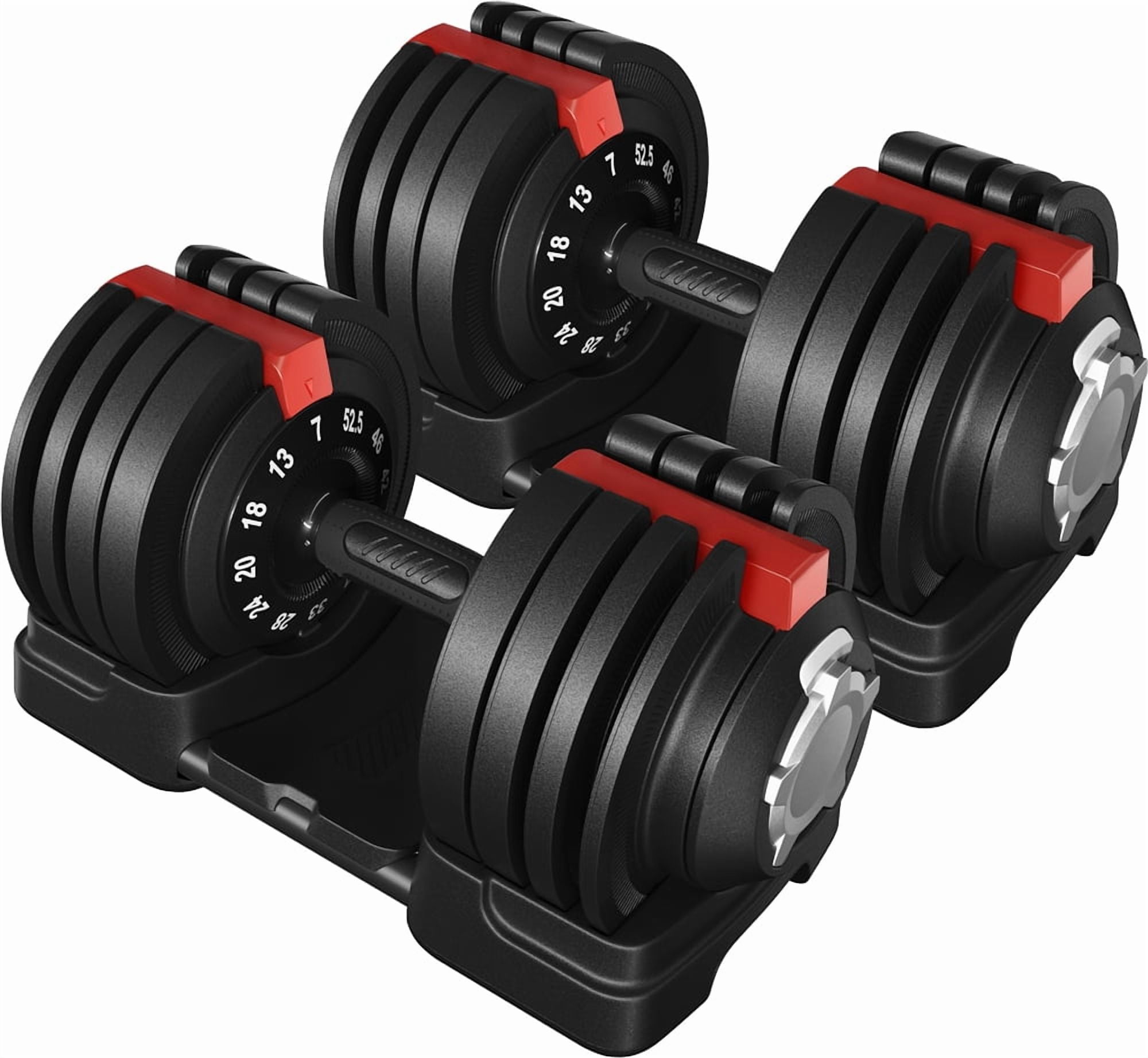 Yaheetech 7-52.5Lbs Quick Adjust Dumbbell Set For Home Gym, Set of 2 ...
