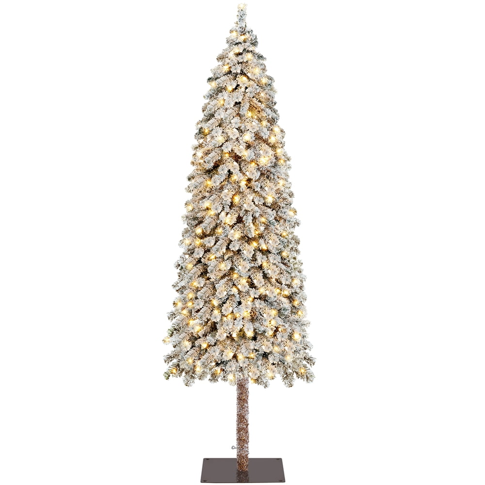 Yaheetech 7.5ft Pre-Lit Slim Pencil Artificial Christmas Tree with Warm White Lights - Walmart.com