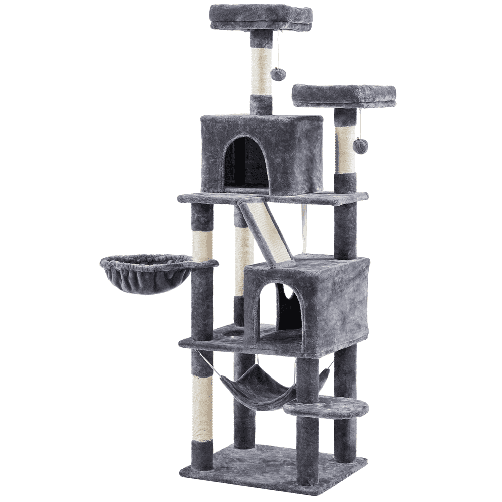 Yaheetech Large 71'' H Multi-Level Cat Tree Tower with Condos, Dark ...
