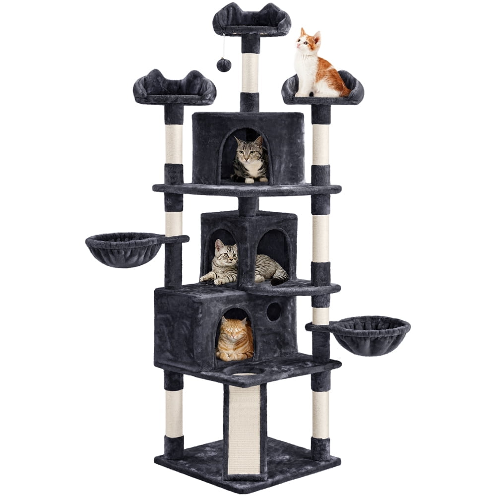 Yaheetech Large Solid Kitty Tower: 76.5-inch Big Tall Cat Tree with ...