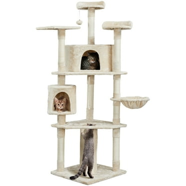 Topeakmart 79'' Multilevel Cat Tree Tower with 2 Condos & Basket ...