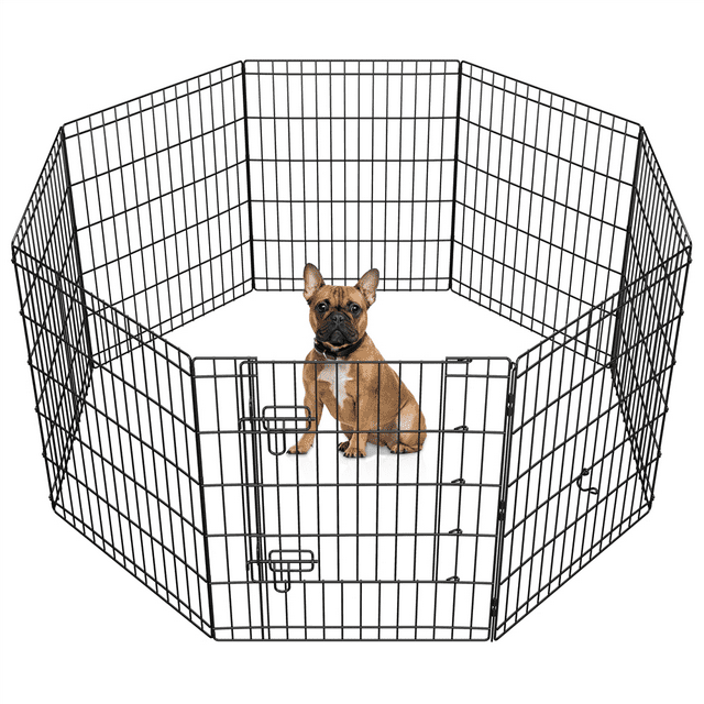 Yaheetech 8 Panel Foldable Pet Playpen for Dog, Black - Walmart.com