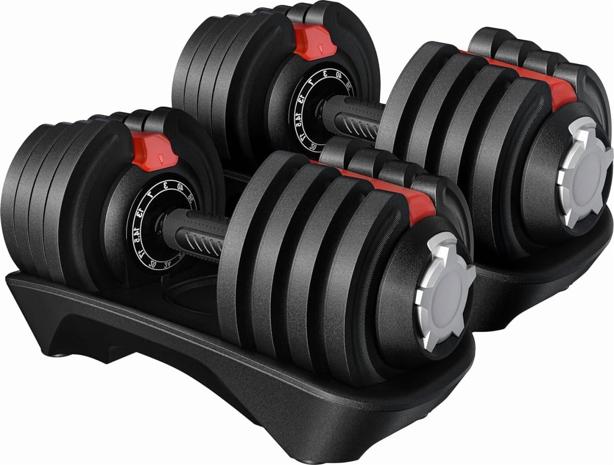 Yaheetech Adjustable Dumbbell Set 28-90LBS, Fast Adjust, Anti-Slip ...