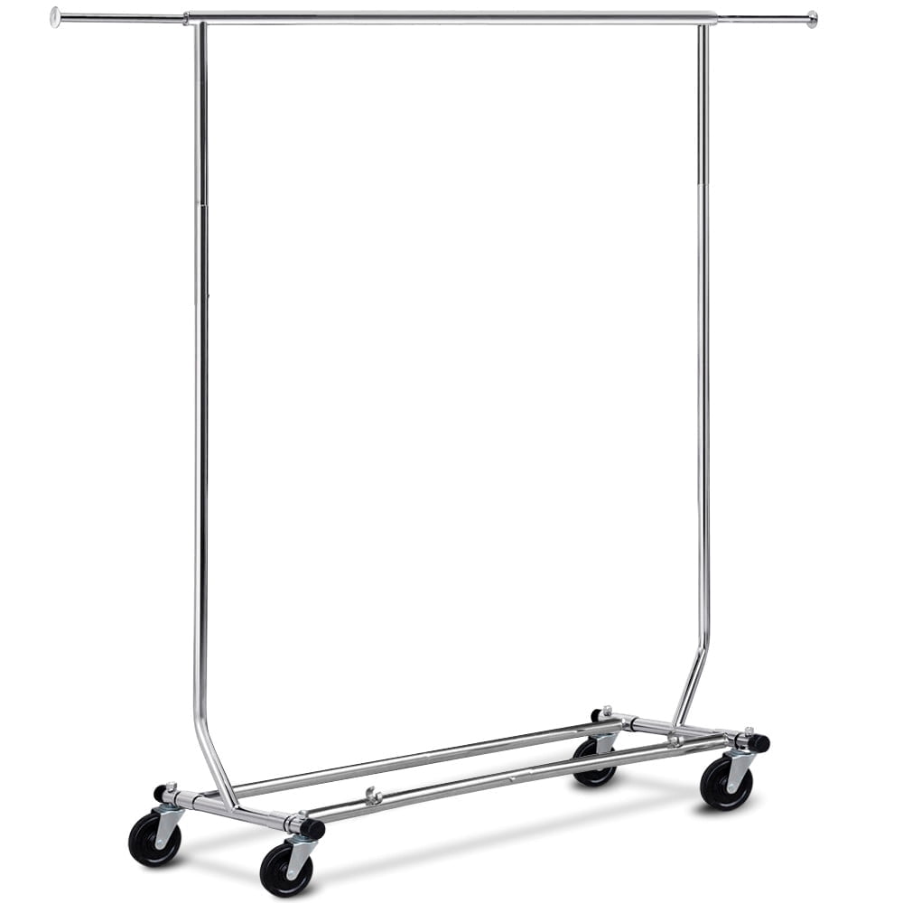 Yaheetech Adjustable Free Standing Movable Clothes Self, Rolling ...