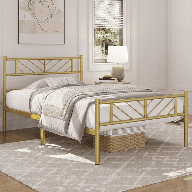 Yaheetech Sturdy Iron Arrow Design Metal Platform Bed Frame, Twin XL ...