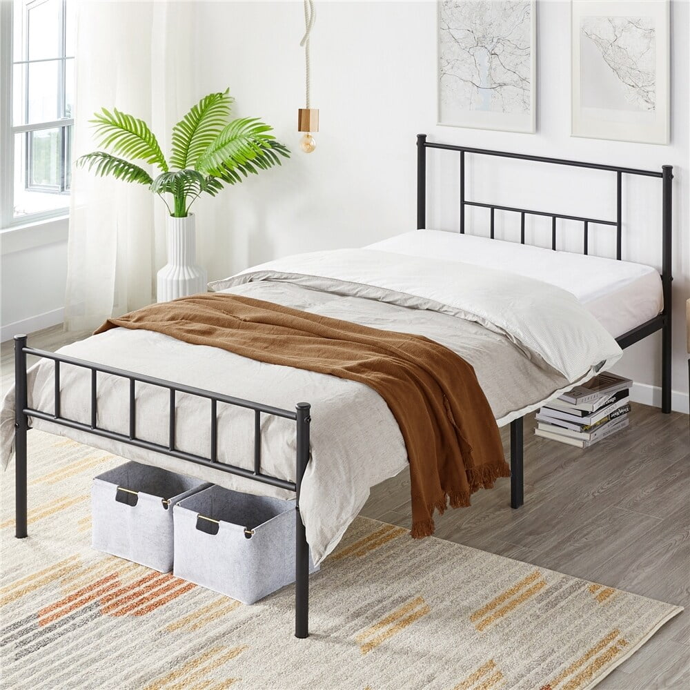 Yaheetech Basic Metal Bed Frame with Headboard and Footboard Bed ...
