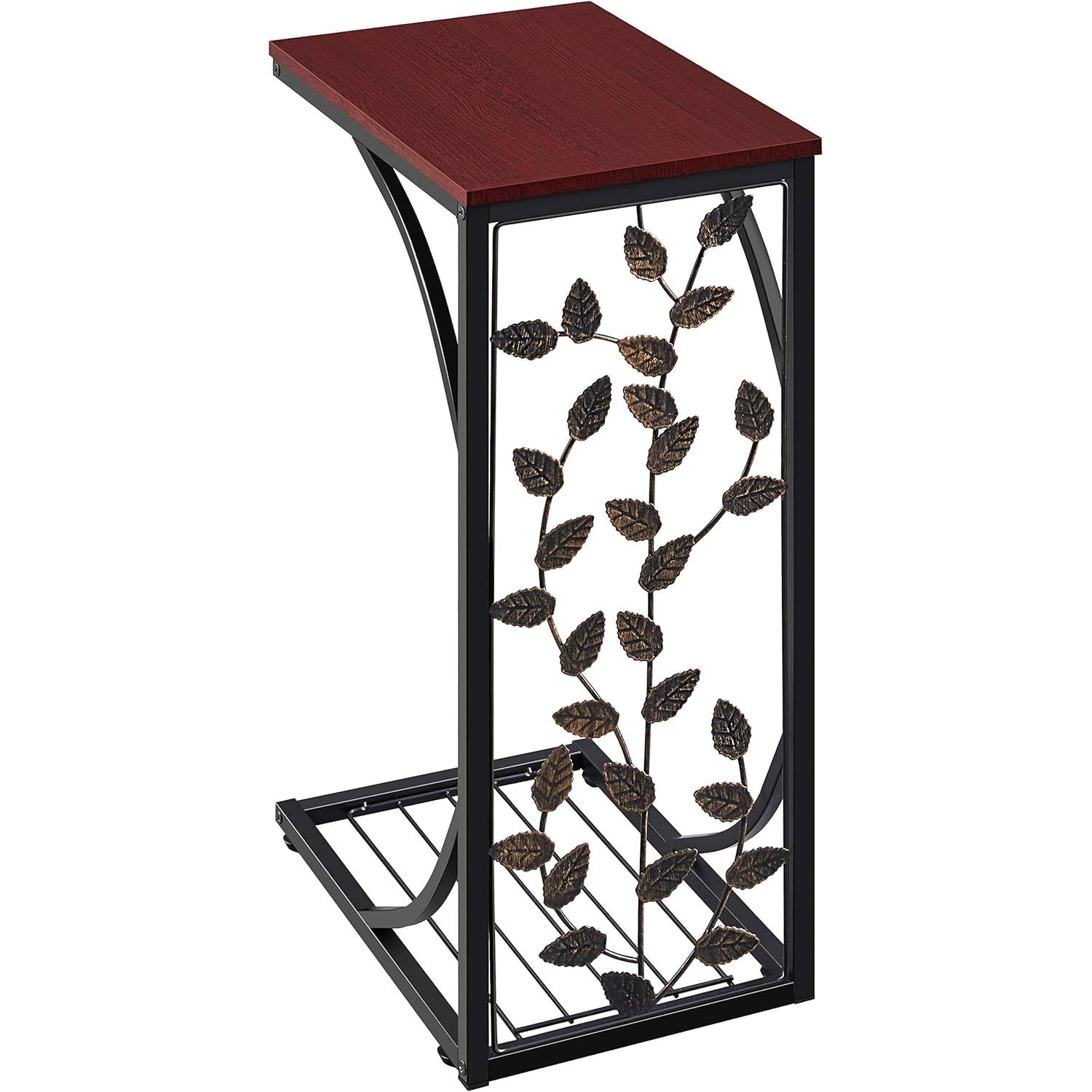 Yaheetech C Shaped Sofa Side Table Slim End Table Snack Table with ...