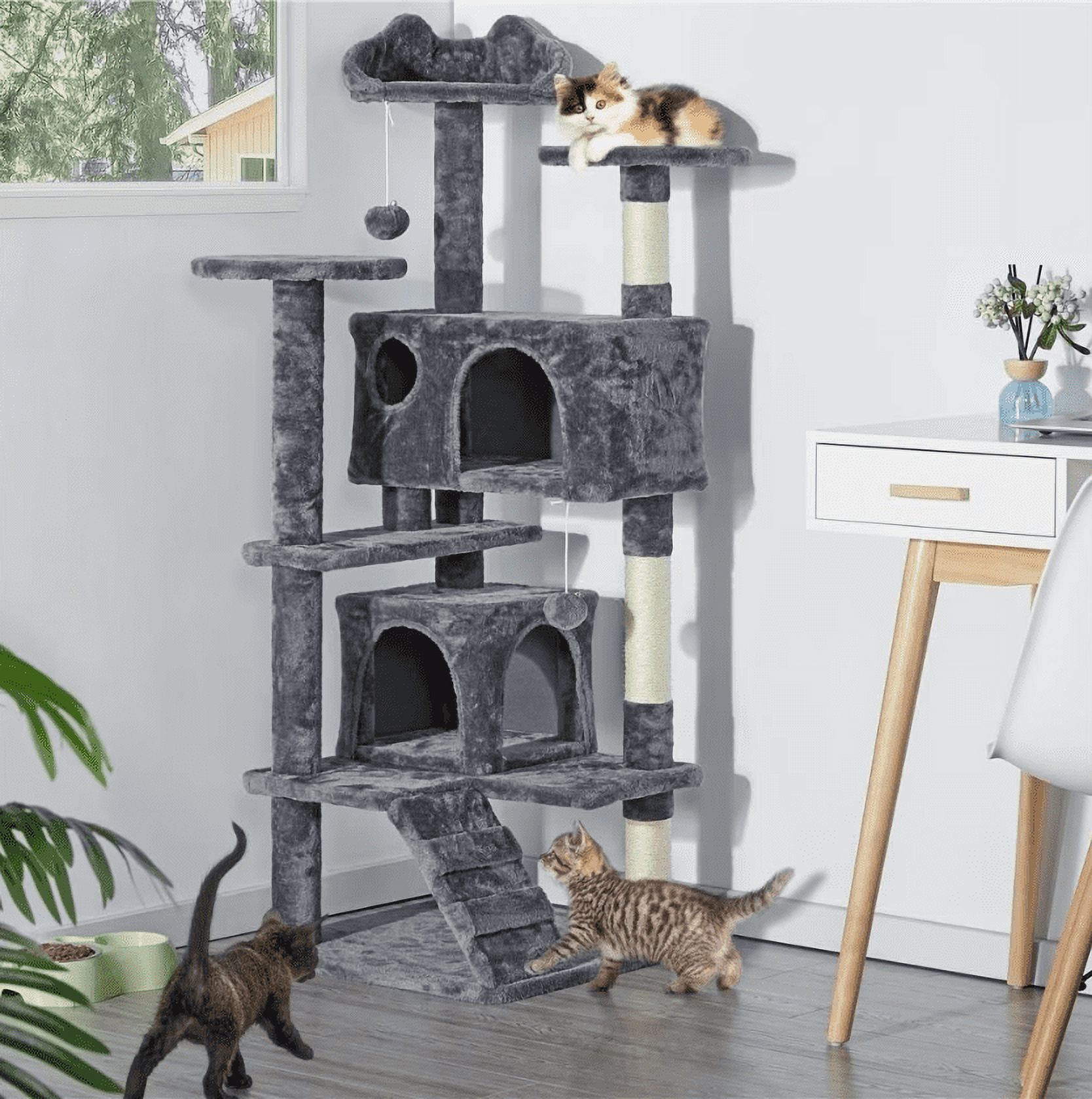 Yaheetech Cat Scratching Tree, Dark Gray - Walmart.com
