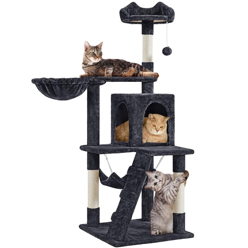 Yaheetech Cat Tree Tower Kitten Condo Scratching Post with Hammock ...