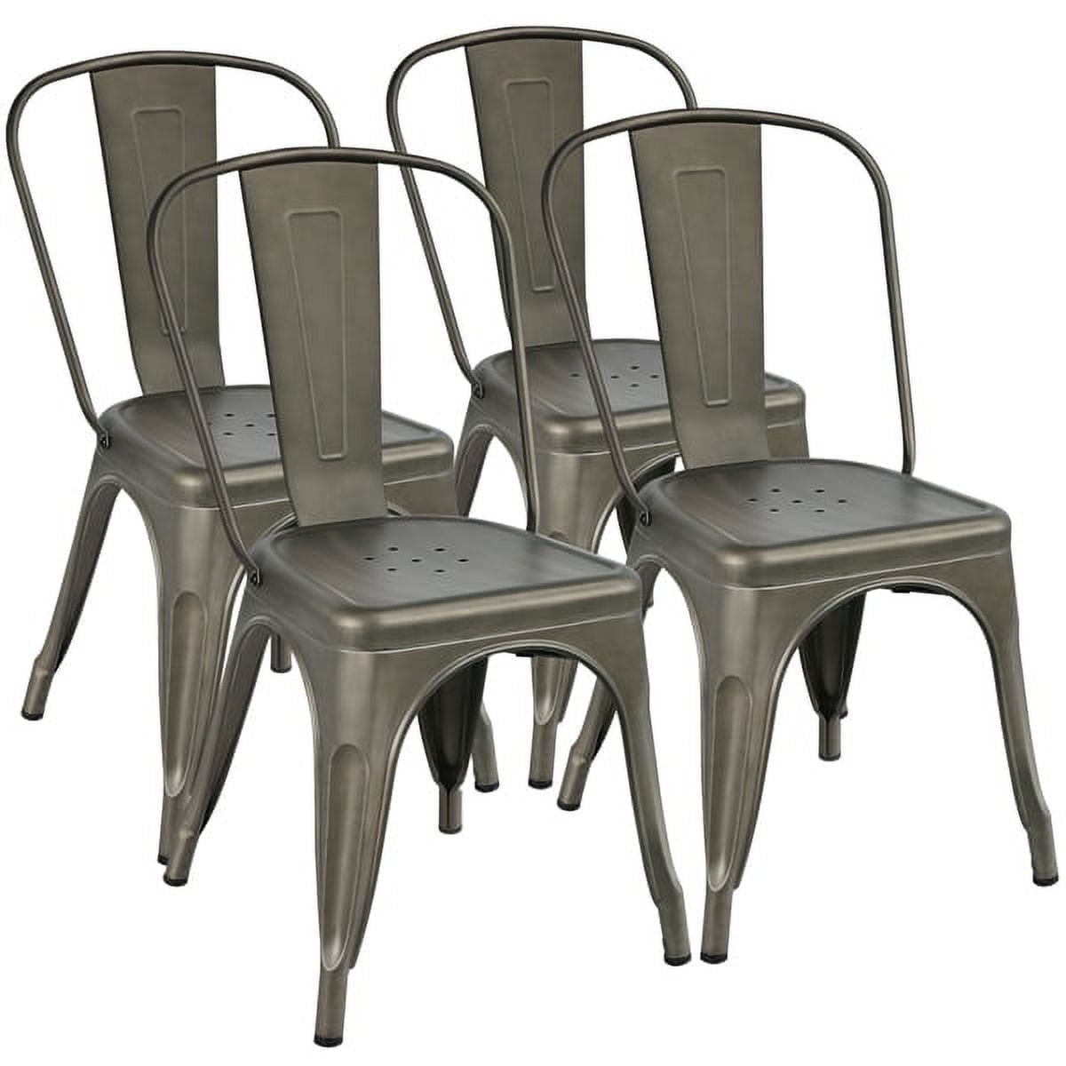 Yaheetech, Iron Metal Dining Chair, 14x14.5 inch Seat, Indoor-Outdoor ...