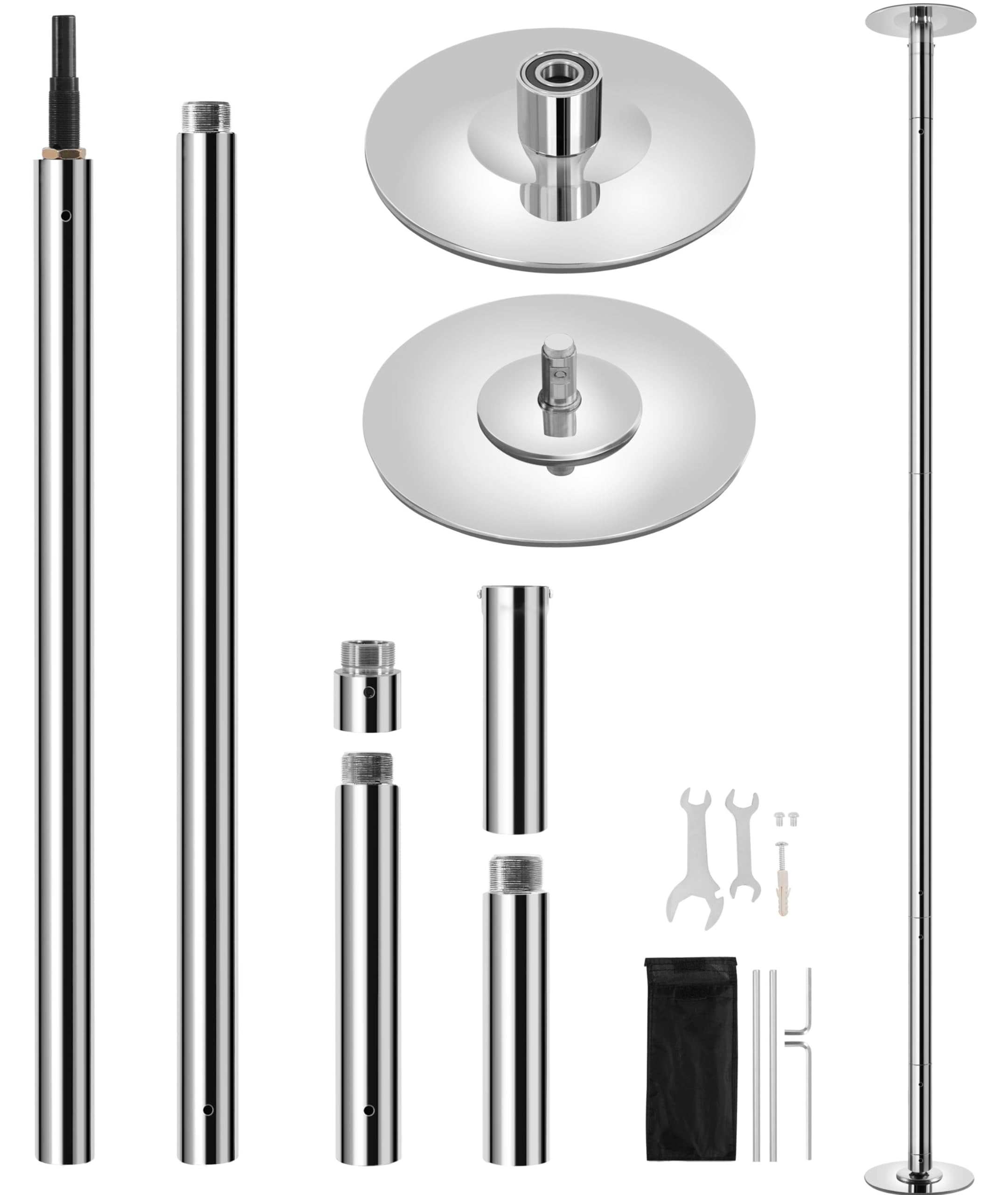 Yaheetech Dance Pole Portable Dancing Pole Height Adjustable 6.9ft-9ft ...