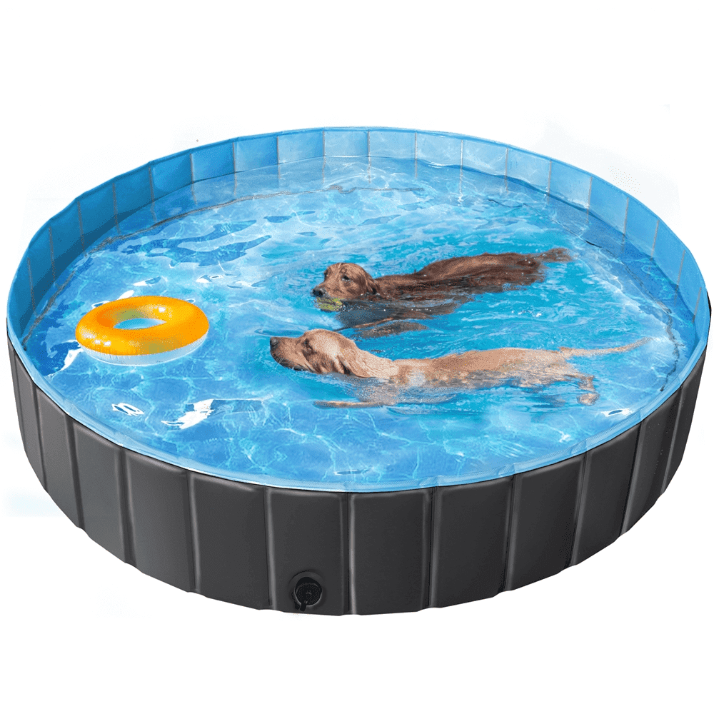 Yaheetech Foldable Pet Pool for Dogs/Cats, Waterproof PVC and PP, Black ...