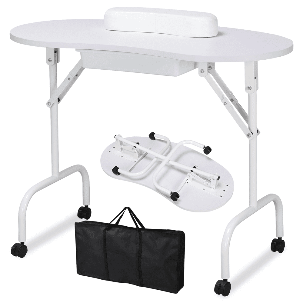 Yaheetech Folding Manicure Table Nail Station with Wrist Cushion Bag ...