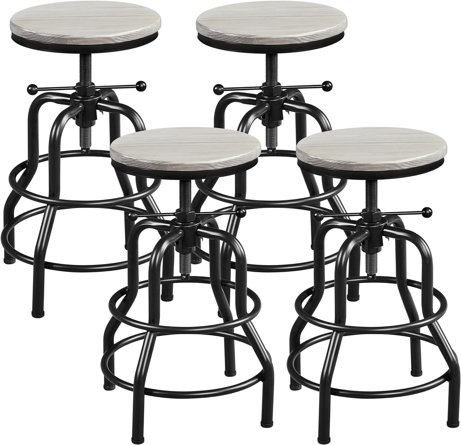 Yaheetech Industrial Bar Stool Vintage Counter Stool Rustic Counter ...