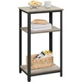 Yaheetech Slim Open Shelf Industrial End Table, 2-Tier for Small Spaces ...
