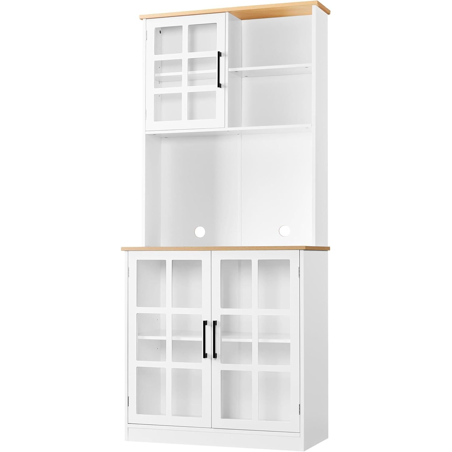 Yaheetech Kitchen Pantry Storage Cabinet with Hutch, 72'' Freestanding ...
