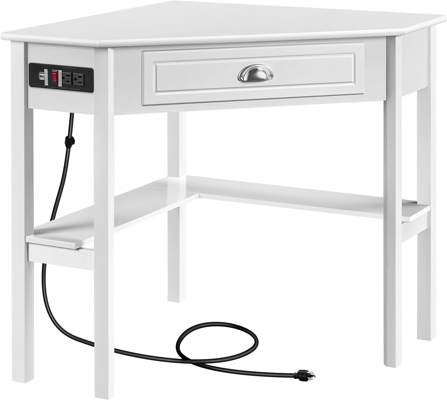 Yaheetech L Shaped Corner Computer Desk with Power Outlets, Reversible ...