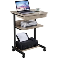 Ktaxon Adjustable Height Laptop Table, Portable Workstation with Wheels ...