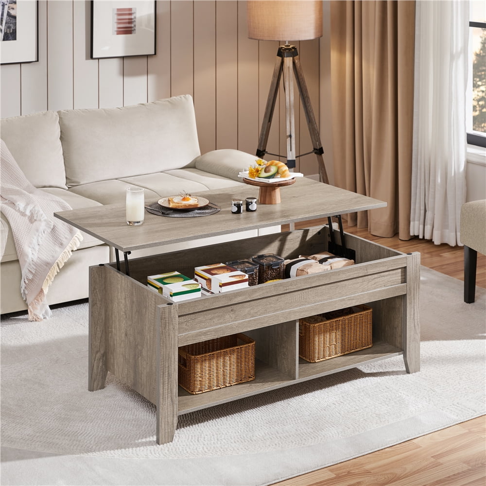 Yaheetech 47.5in Lift Top Coffee Table w/Hidden Compartment & 2 Open ...