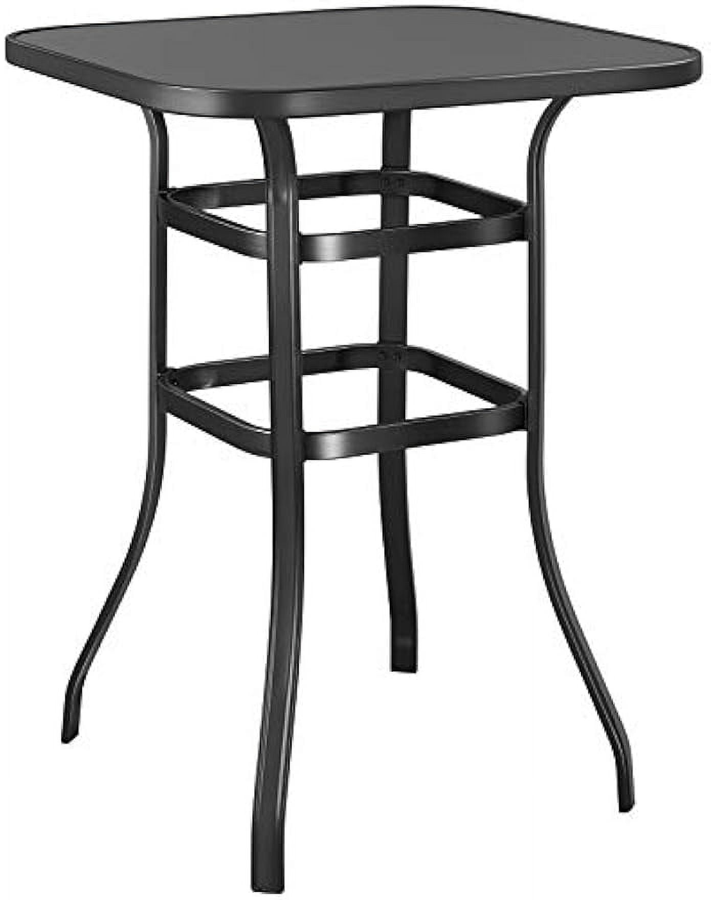 Yaheetech Metal Frame Patio Bar Table Tempered Glass, 40.5’’ Height ...