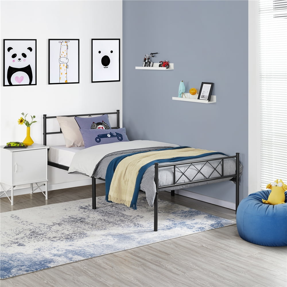 Yaheetech Heavy Duty Iron Twin XL Bed Frame with Headboard, Footboard ...