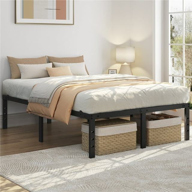 Yaheetech Sturdy Metal Platform Bed Frame, Full Size with Steel Slat ...