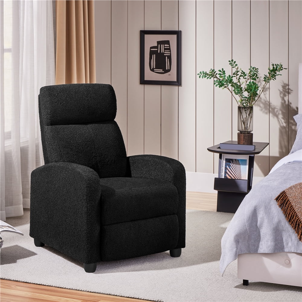Yaheetech Modern Upholstered Boucle Recliner Chair with Pocket Springs ...