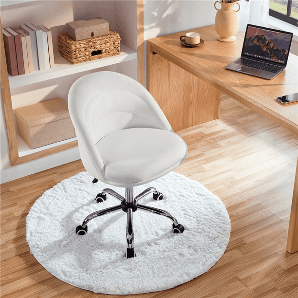 White wooden desk chair with cushion store
