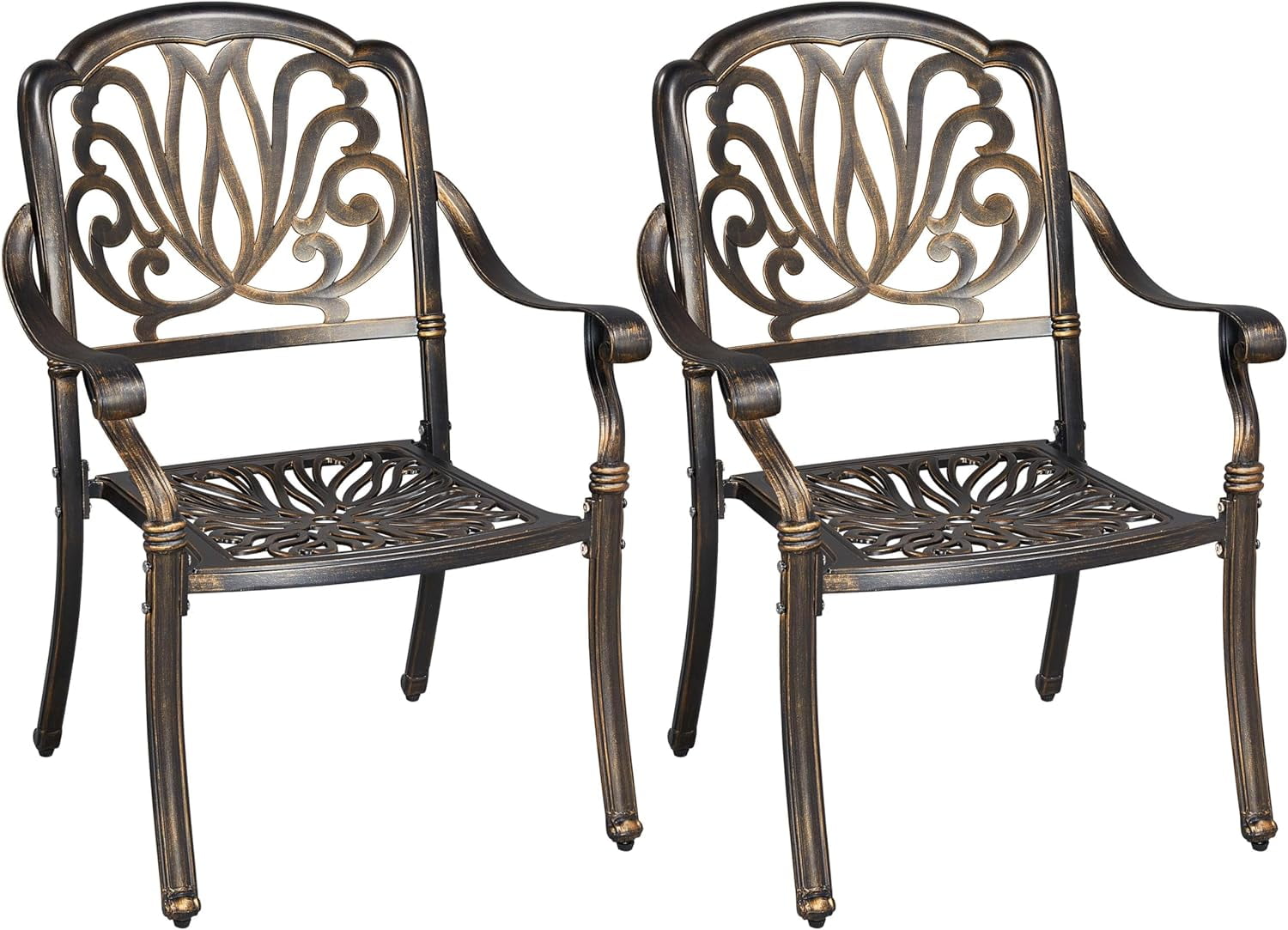 Yaheetech Outdoor Dining Chairs Patio Chairs All-Weather Metal Chairs ...
