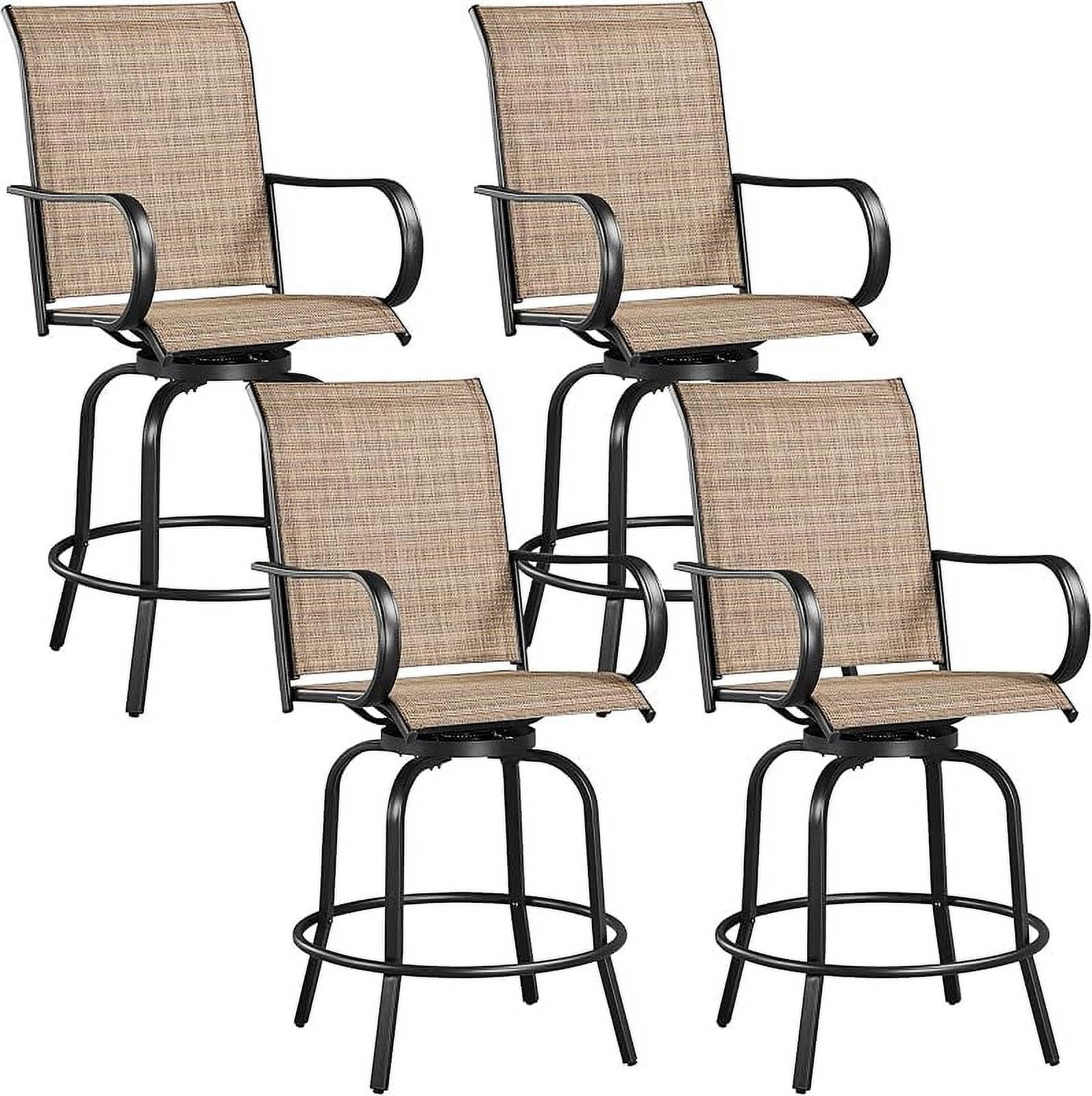 Yaheetech Outdoor Patio Swivel Bar Stools Outdoor Chairs Set of 2, All ...