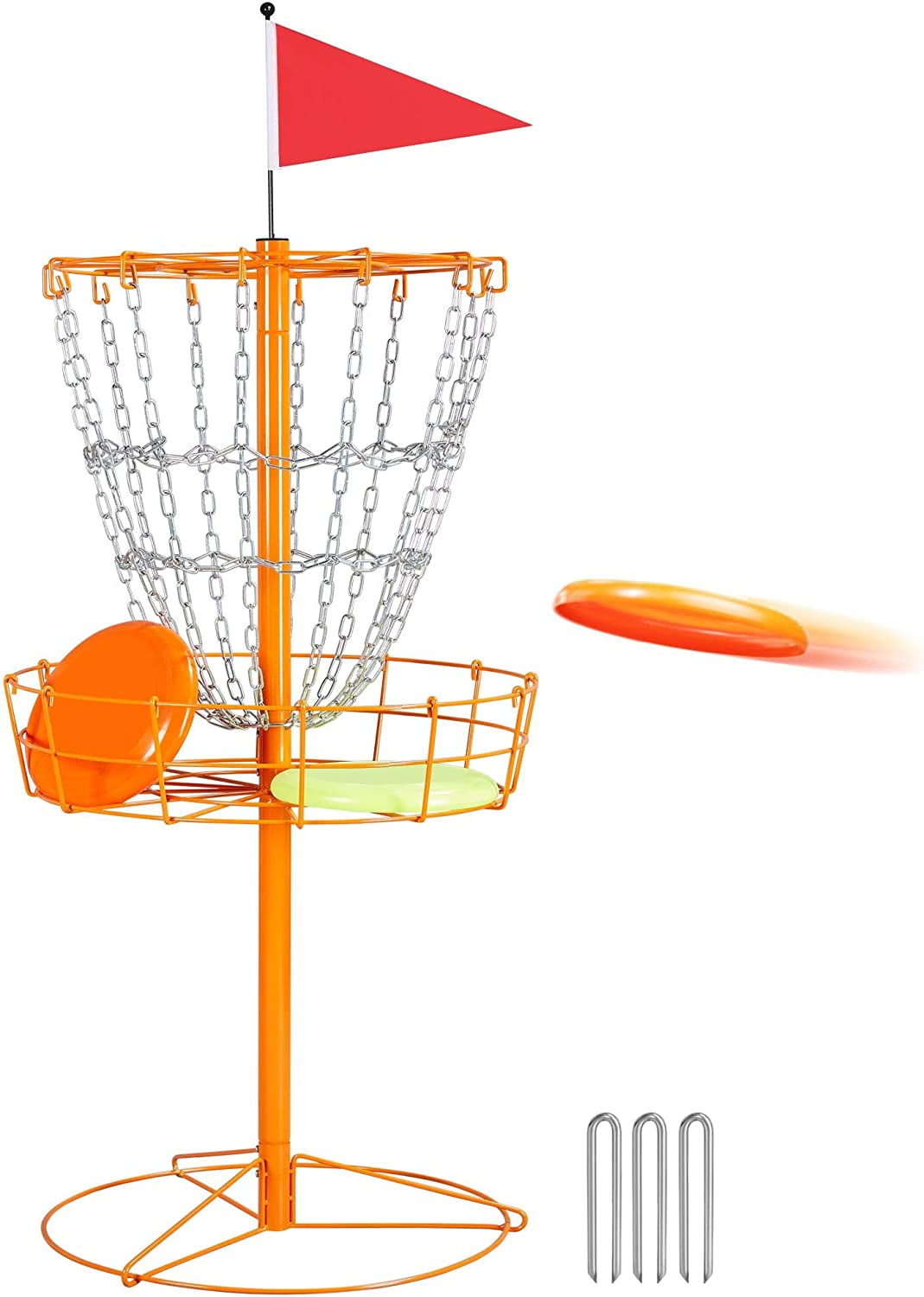 Yaheetech Portable Disc Golf Basket, Practice Target Steel Hole Heavy ...