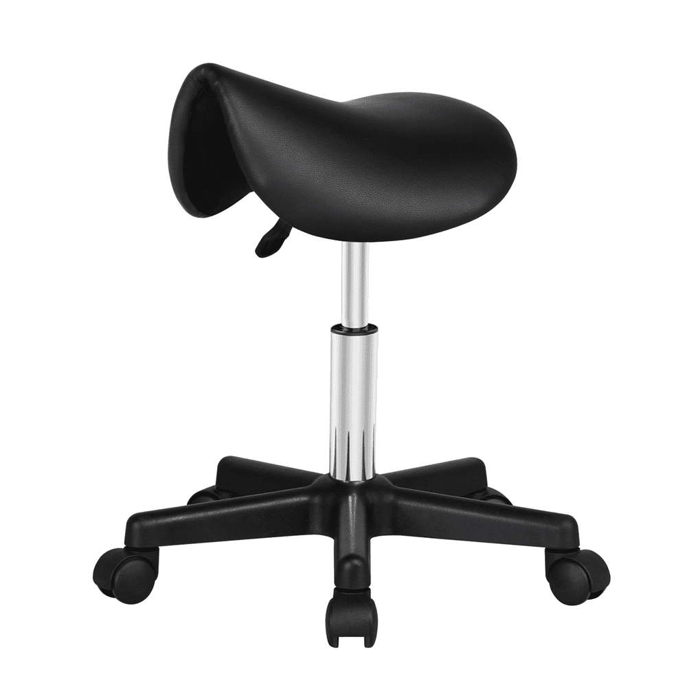Yaheetech Rolling Adjustable Swivel saddle Stool, Black - Walmart.com