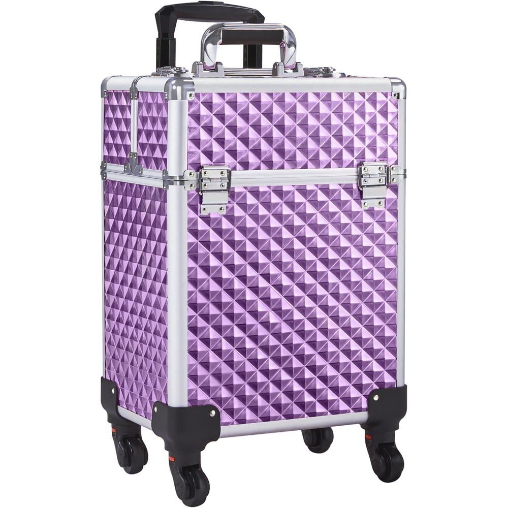 Yaheetech Professional Rolling Makeup Trolley with 4 Trays & 1 Cubby ...