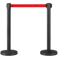 Costway 6Pcs Stanchion Posts, Queue Pole with Retractable Red Belt ...