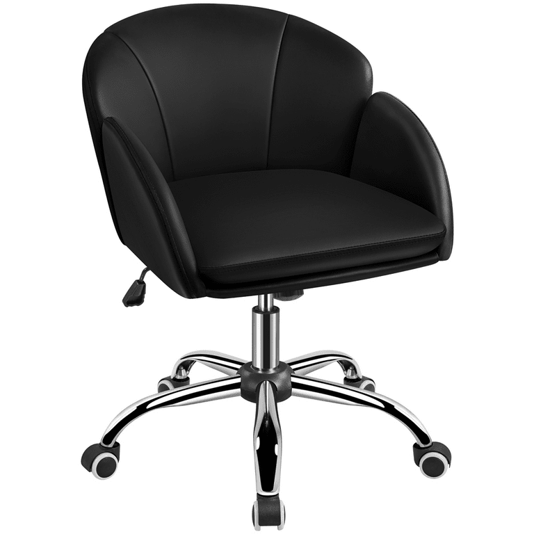 Yaheetech Adjustable Swivel Rolling Office Desk Chair with Armrests and Wheels Black Walmart