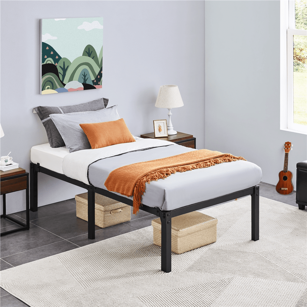 Yaheetech Heavy Duty Twin Size Metal Bed Frame with Strong Steel Slat ...
