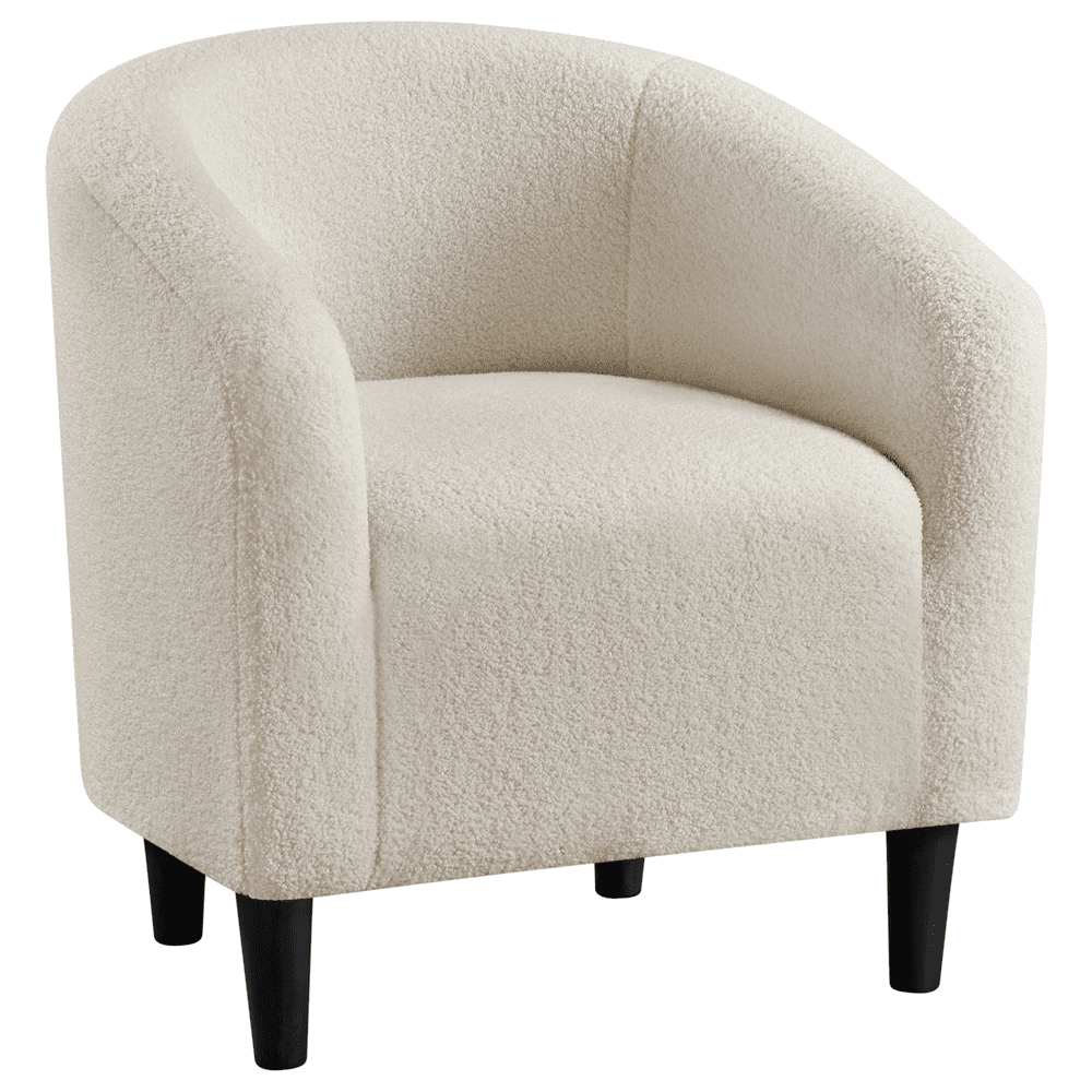 Yaheetech Upholstered Club Chair Accent Barrel Chair for Home Living ...