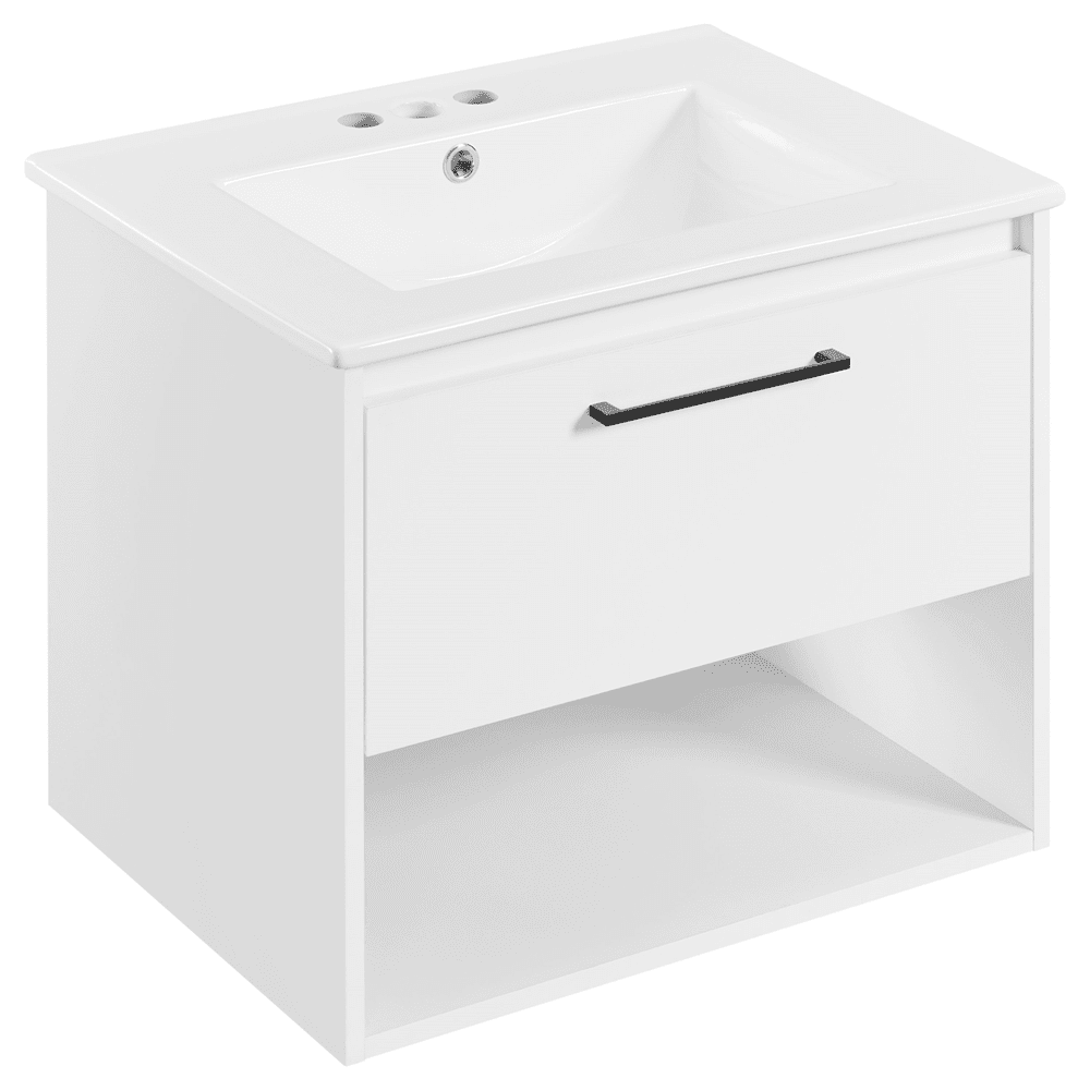 Yaheetech 20" Small Wall Mounted Bathroom Vanity with Storage Space & Interior Drawer, White ...