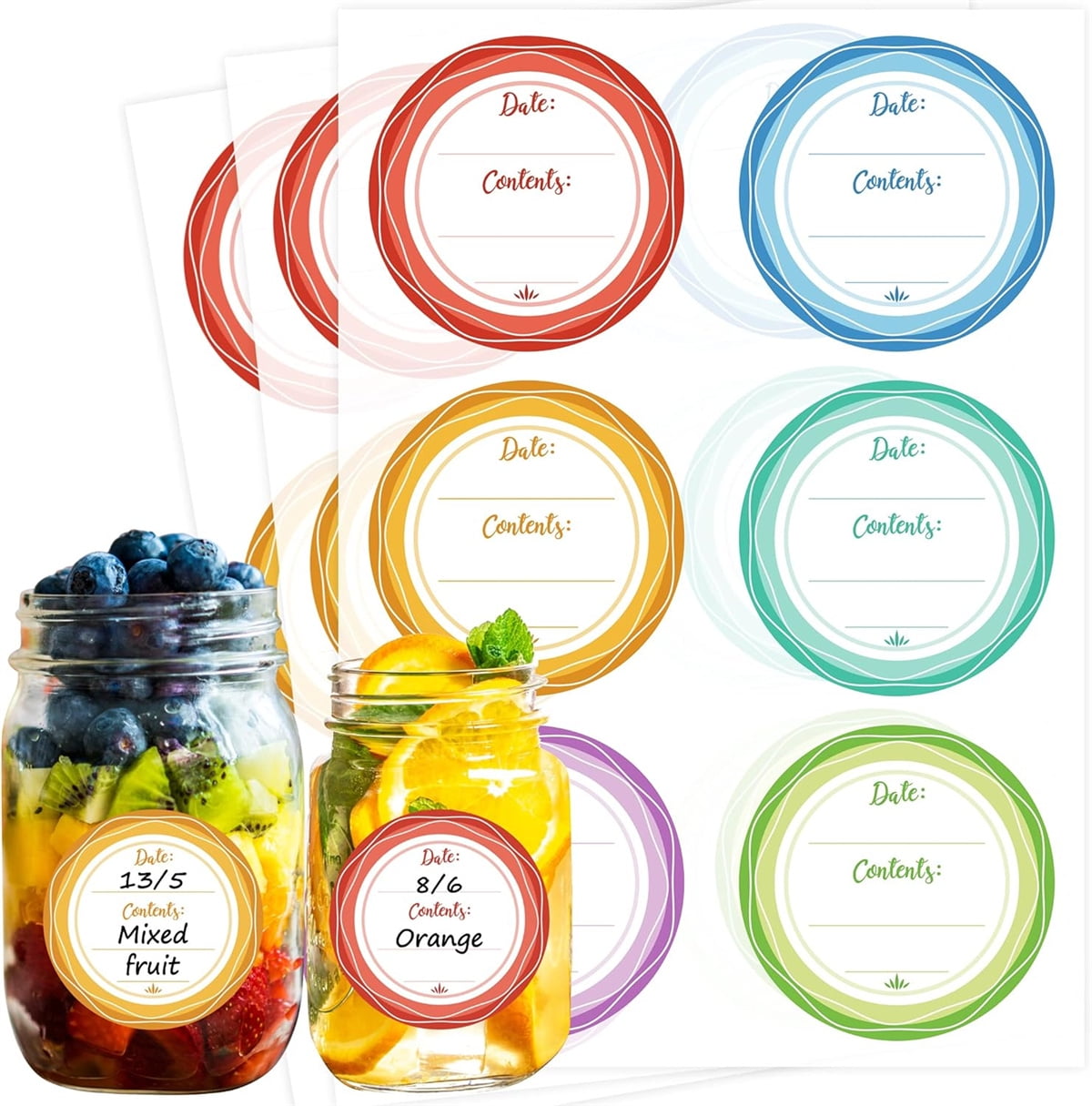 Yahome 10 Sheets Removable Jar Lid Labels Stickers, Self-adhesive ...