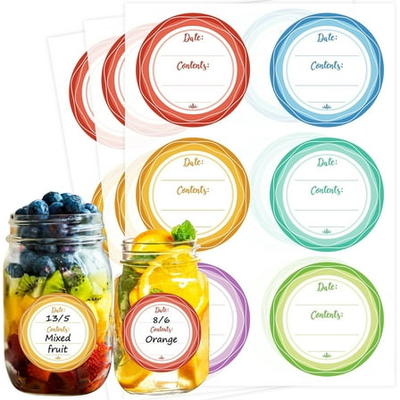 400PCS Label Stickers for Jars and Lids, Fruit Pantry Labels Mason Jar ...
