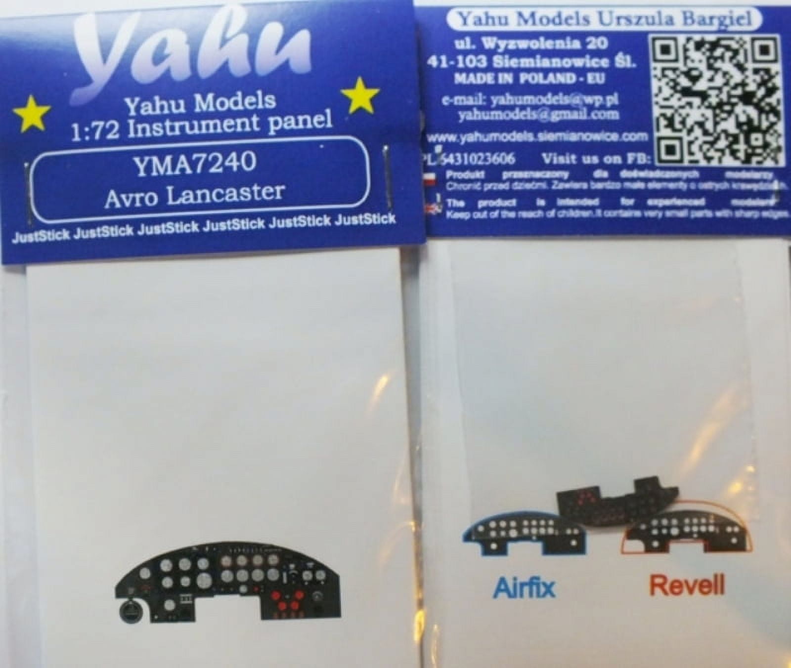 Yahu Model 1:72 Avro Lancaster Color Instrument Panel for Airfix Revell ...