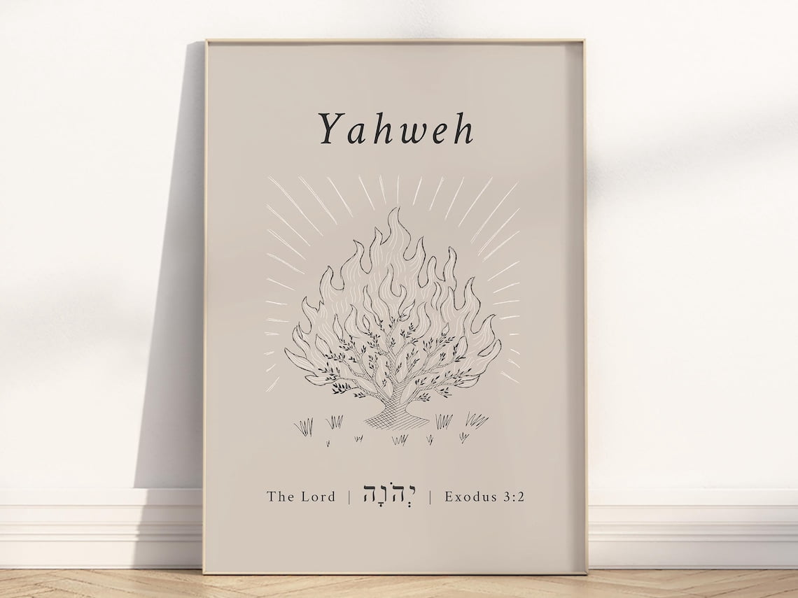 Yahweh Minimalist Christian Wall Art, Hebrew Name Of God-The Lord יהוה ...