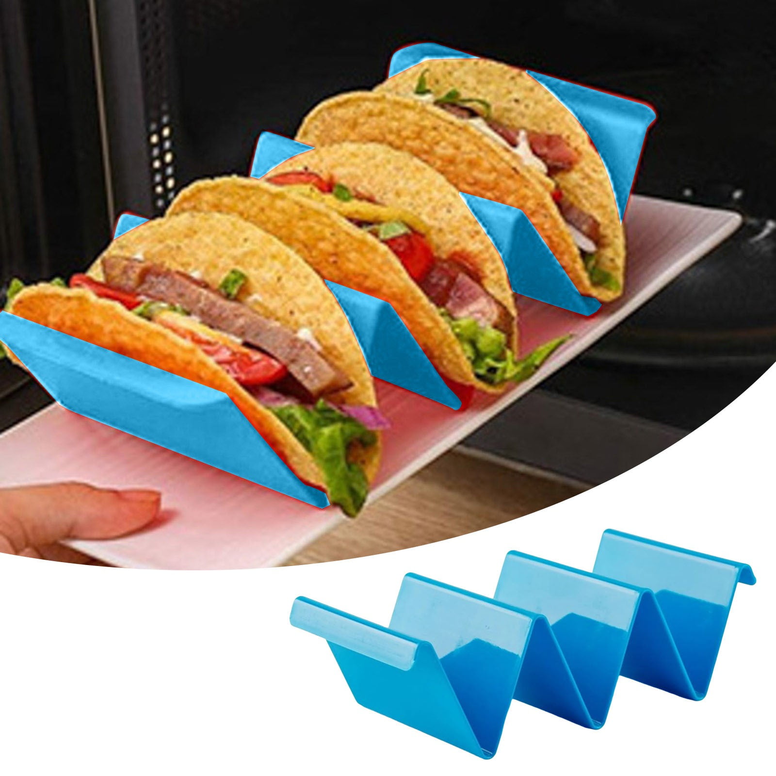 Yaiewey Colorful Taco Holder Stands Set of 6 - Large Taco Tray Plates ...