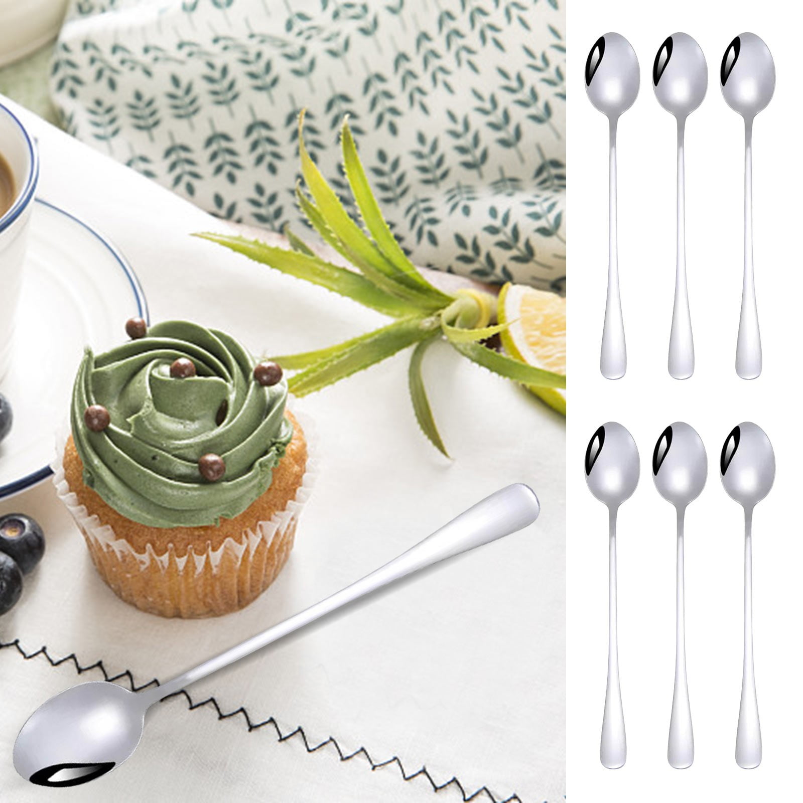 Yaiewey Long Handle Small Spoons Stainless Steel Spoons,Ice Tea Spoon ...