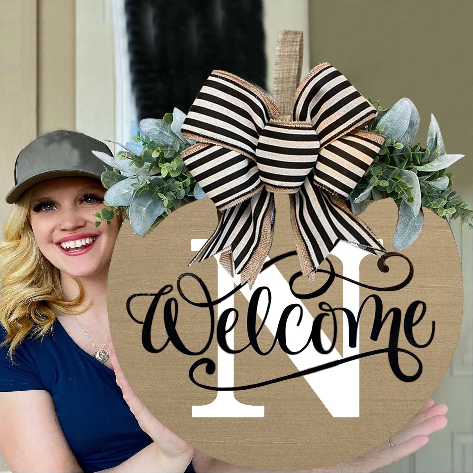 Yaiewey Welcome Sign for Front Door,2024 Last Name Year Round Front ...
