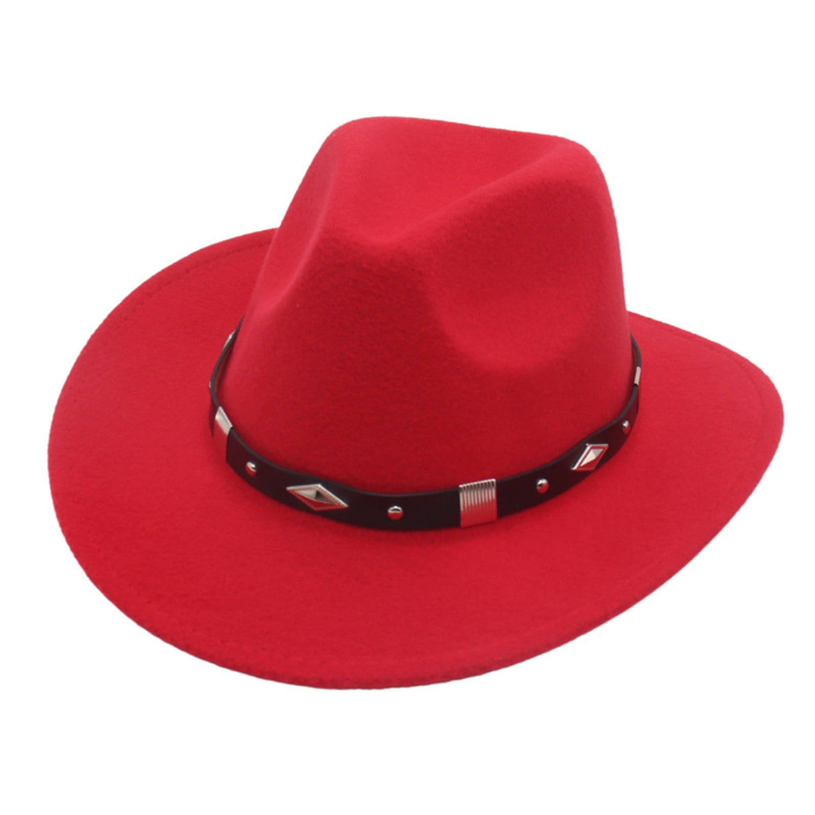 Yajing Bowler Hat with Belt Buckle Western Style Love Top Broadside ...