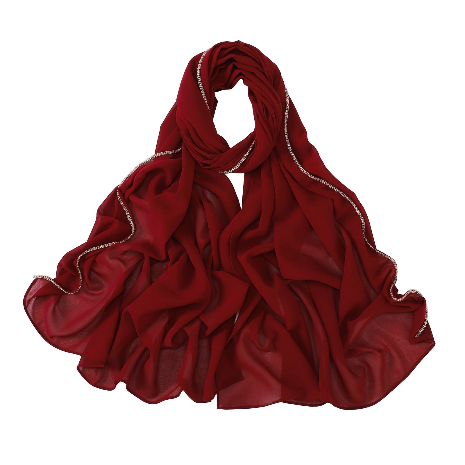 Yajing Hair Bandanas for Women A Red Women'S Solid Color Crinkled Hat ...
