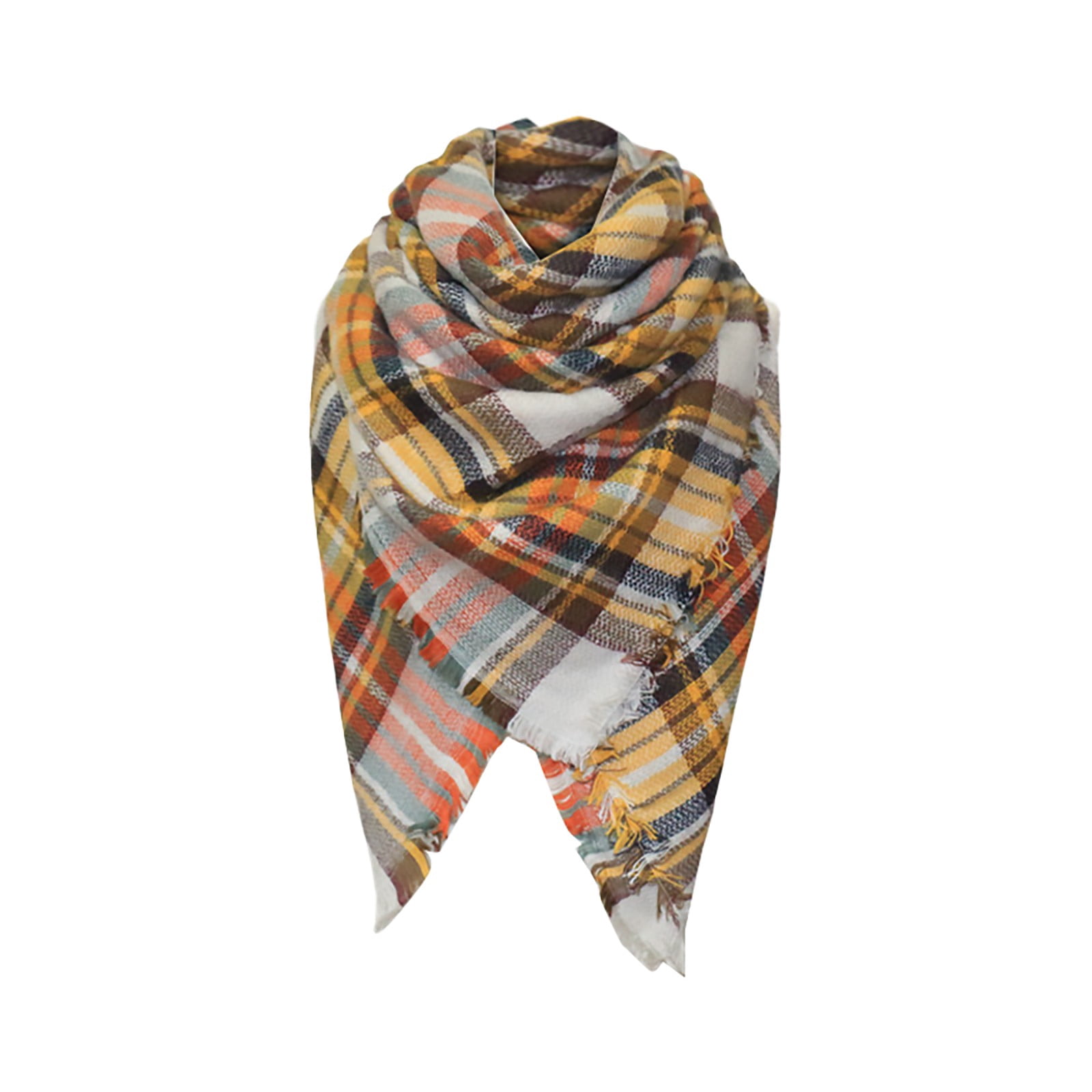 Yajing Scarf for Women Yellow A Women's Winter Colorful Plaid Warm Soft ...