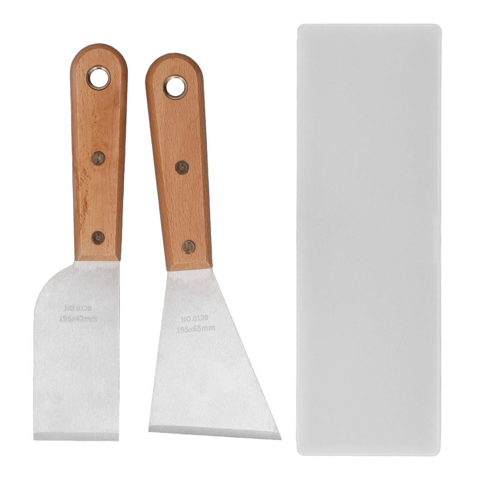 Yajisi 2-Piece Stainless Steel Putty Scraper Set with Wood Handles, 2mm ...